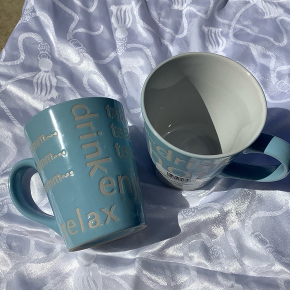 Other | 2 Light Blue Enjoy Tea Ceramic Cups | Poshmark
